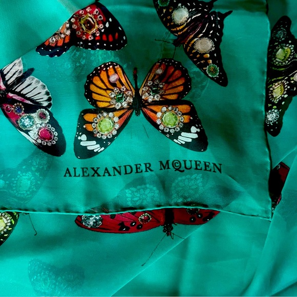 Alexander McQueen | Accessories | Alexander Mcqueen Butterflies Silk ...